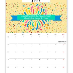 Positive Mindset Wall Calendar 2024 Motivational Goal Planning - Etsy