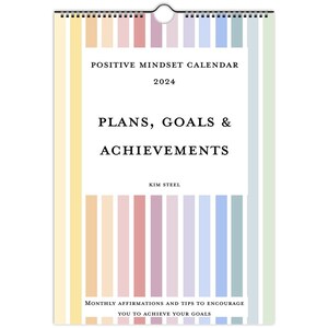 Positive Mindset Wall Calendar 2024 Motivational Goal Planning - Etsy