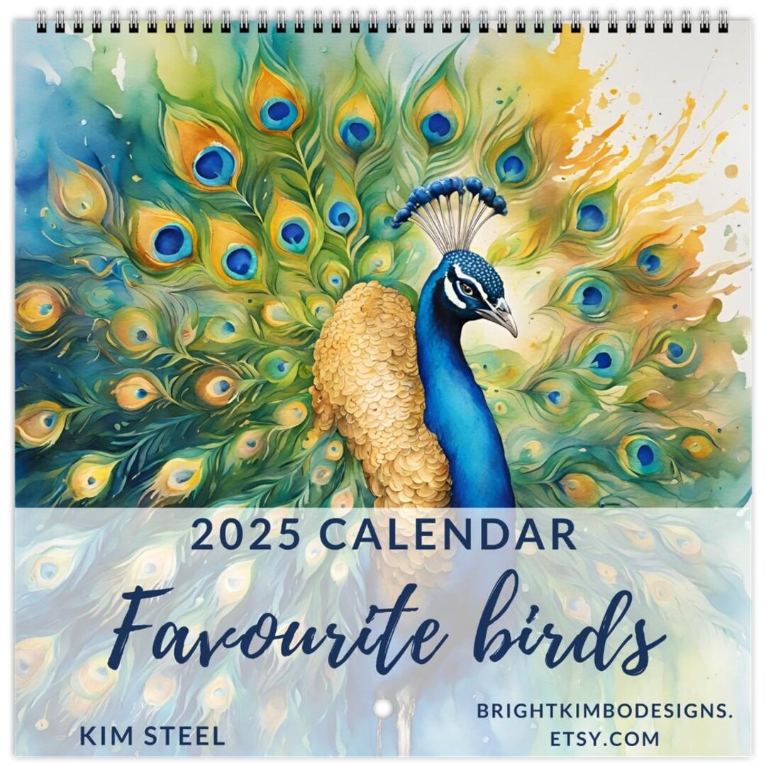 2025 Bird Wall Calendar Watercolour One Page a Month Calendar Gift Wall ...