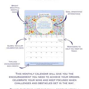 Positive Mindset Wall Calendar 2024 Motivational Goal Planning - Etsy