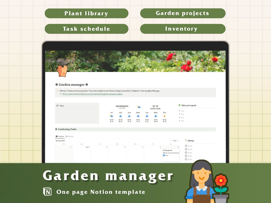 Notion Garden Management Template, Garden Planner, Plant Tracker ...