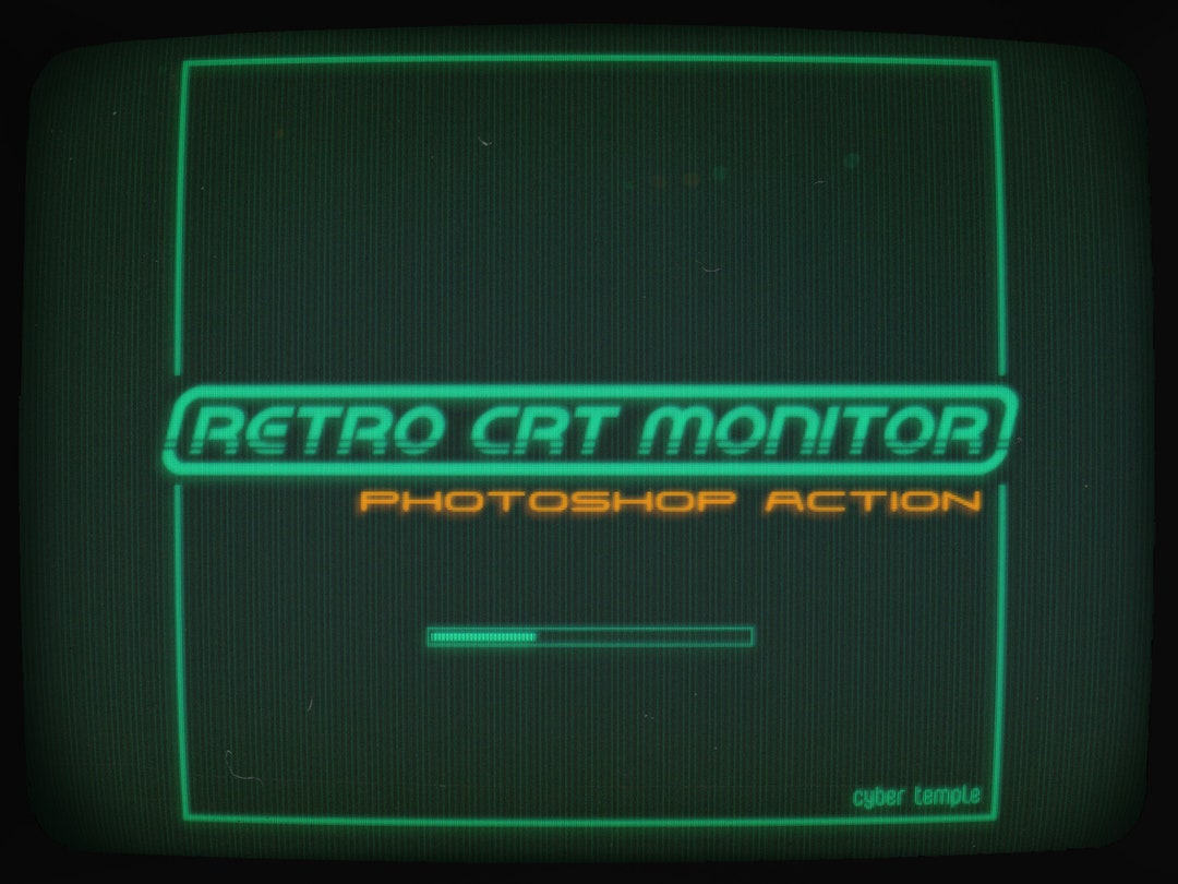 Retro CRT Monitor Photoshop Action, Pixel & Glitch Effect (+halftone ...