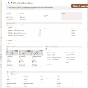 Notion Art Business Tracker, Commission Planner, Content Planner, Art ...