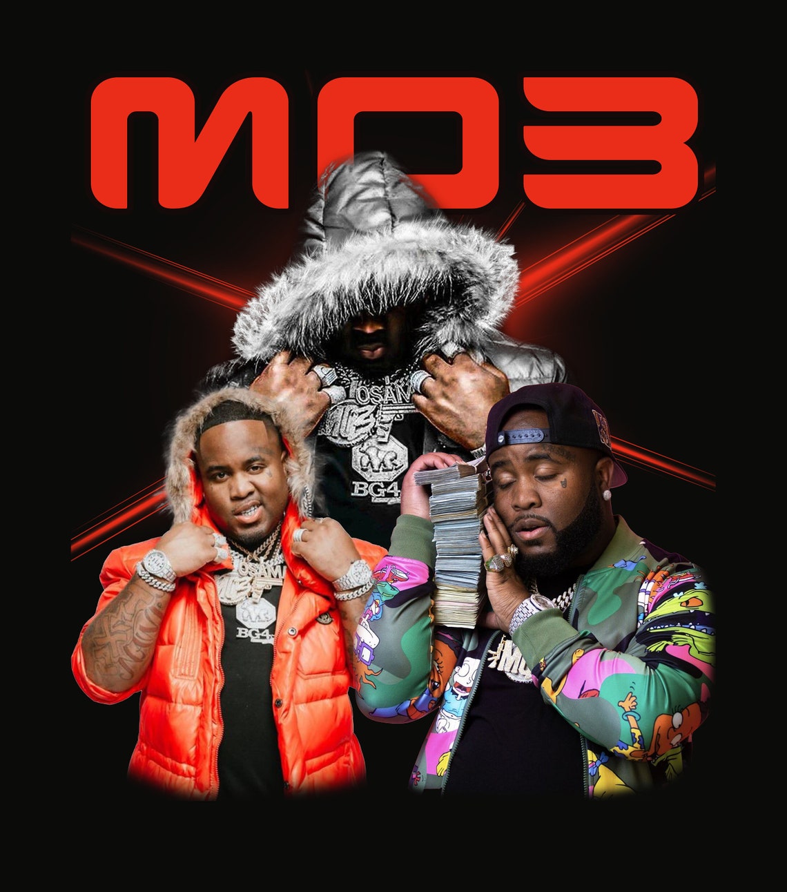 Mo3 Png , Ready to Print, Printable Design, Hiphop Artist, 90s, Rapper ...