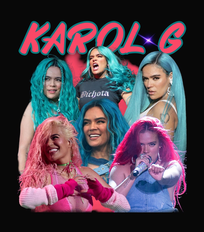 KAROL G Shirt Design. PNG Digital 4500x5100 Px.retro, 90s Vintage ...