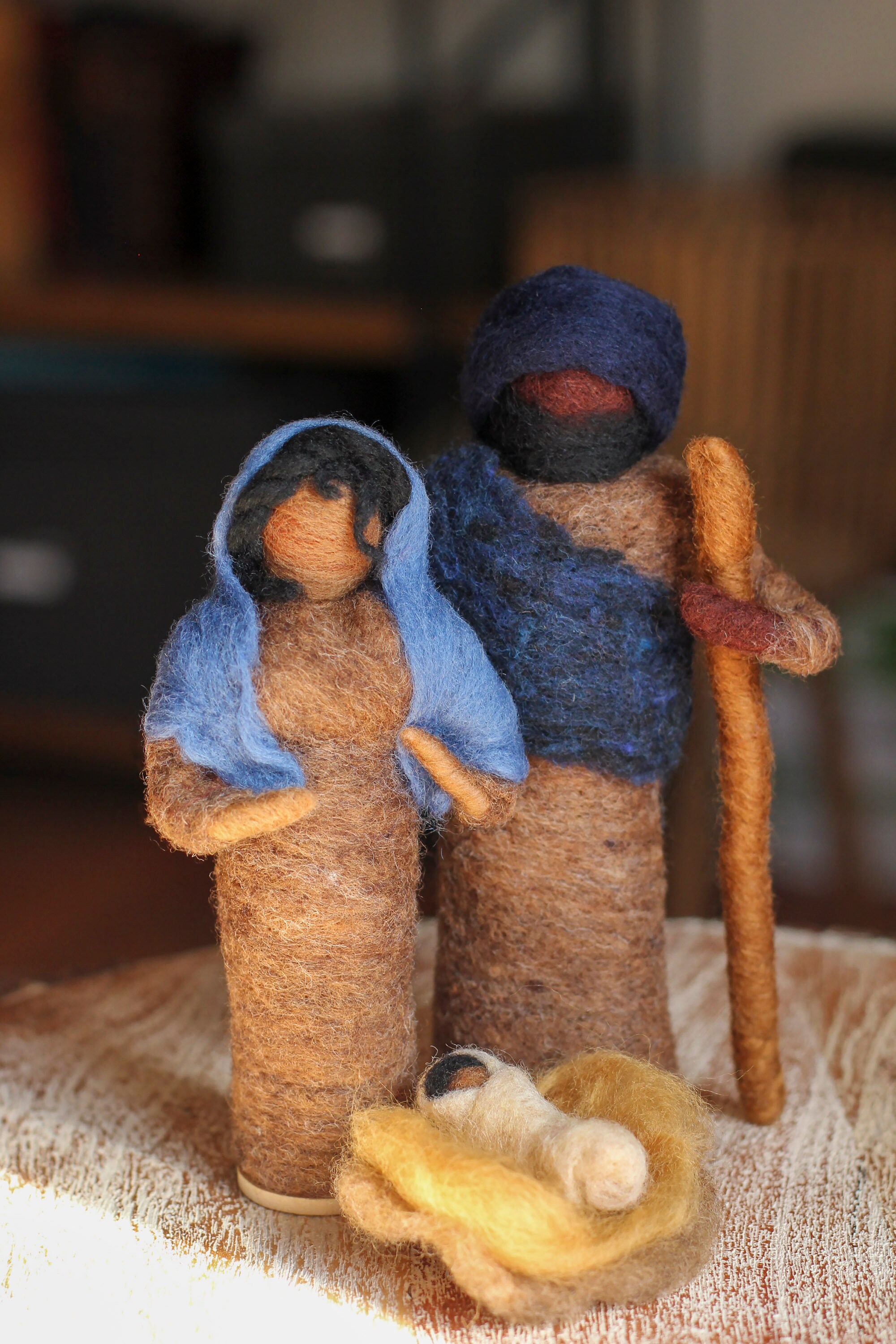 Handmade Full Nativity Set Felted Holy Family Mary and - Etsy UK