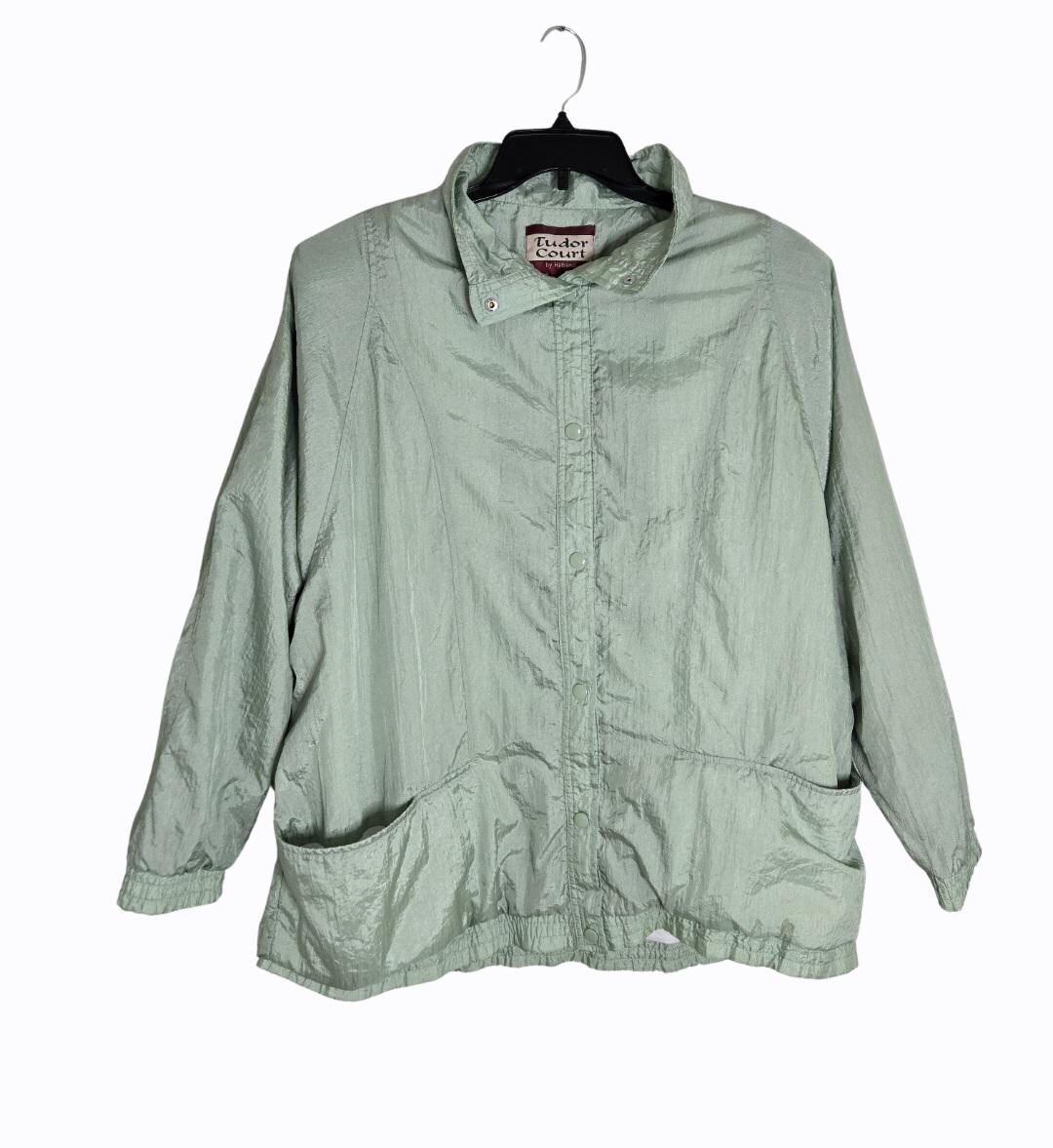 Vintage Tudor Court Silky Jacket Women's Size 2X Shiny Green ...