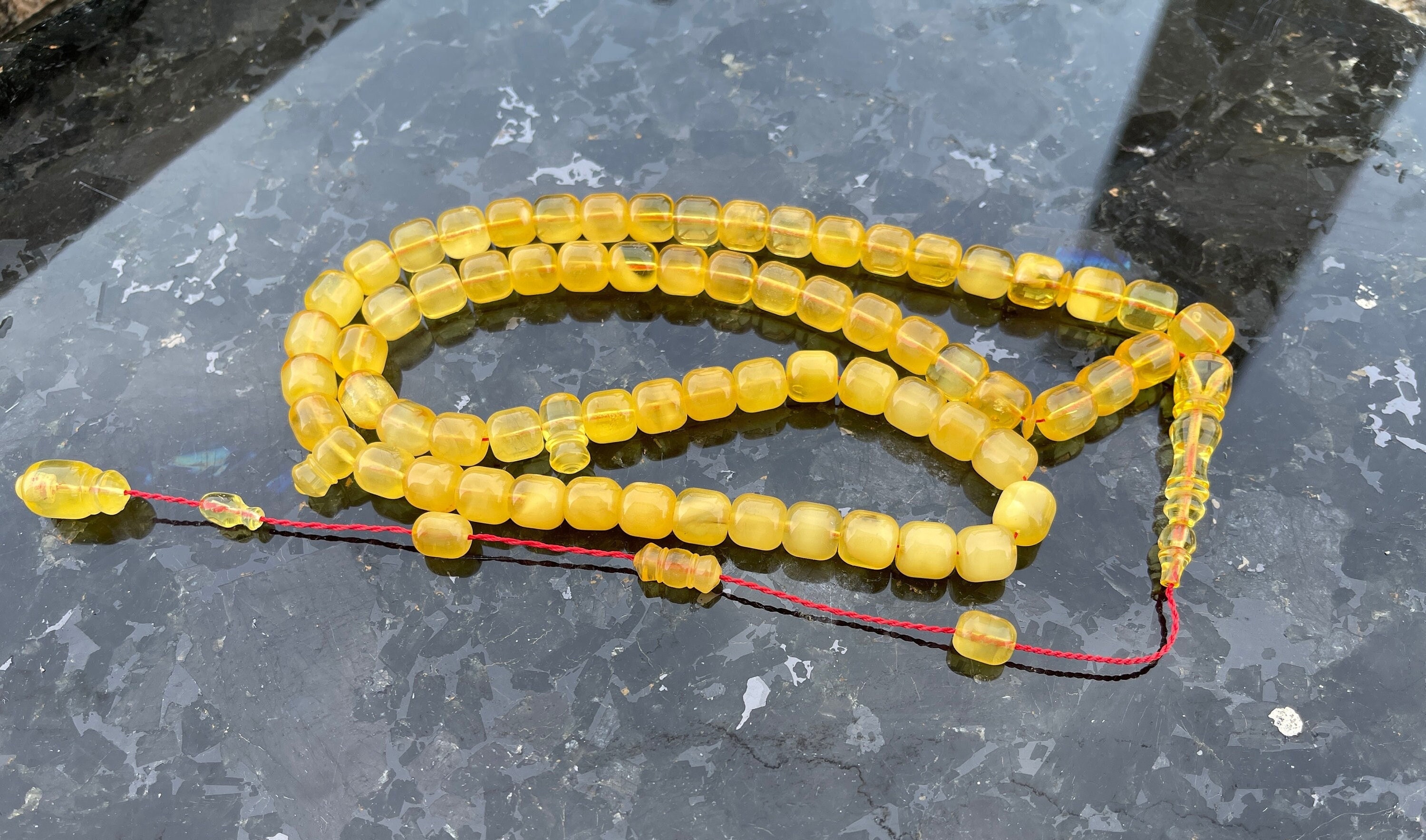Prayer Amber Islamic, Muslim Rosary Amber, 33 Beads, 28.8g Rosary ...