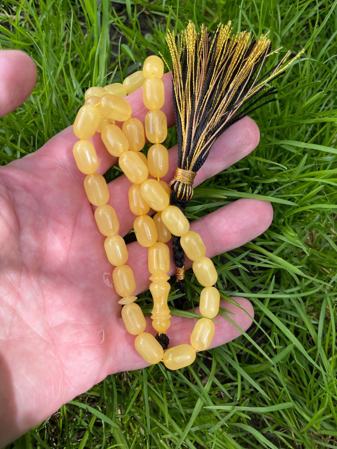 Rosary Amber Baltic Islamic Prayer, 33 Beads, 22g Rosary, Tesbih, Subha ...