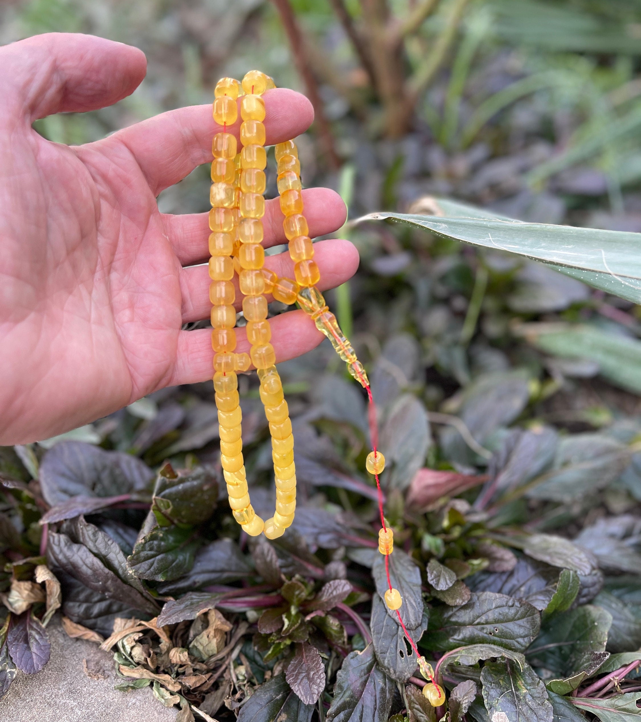 Prayer Amber Islamic, Muslim Rosary Amber, 33 Beads, 28.8g Rosary ...