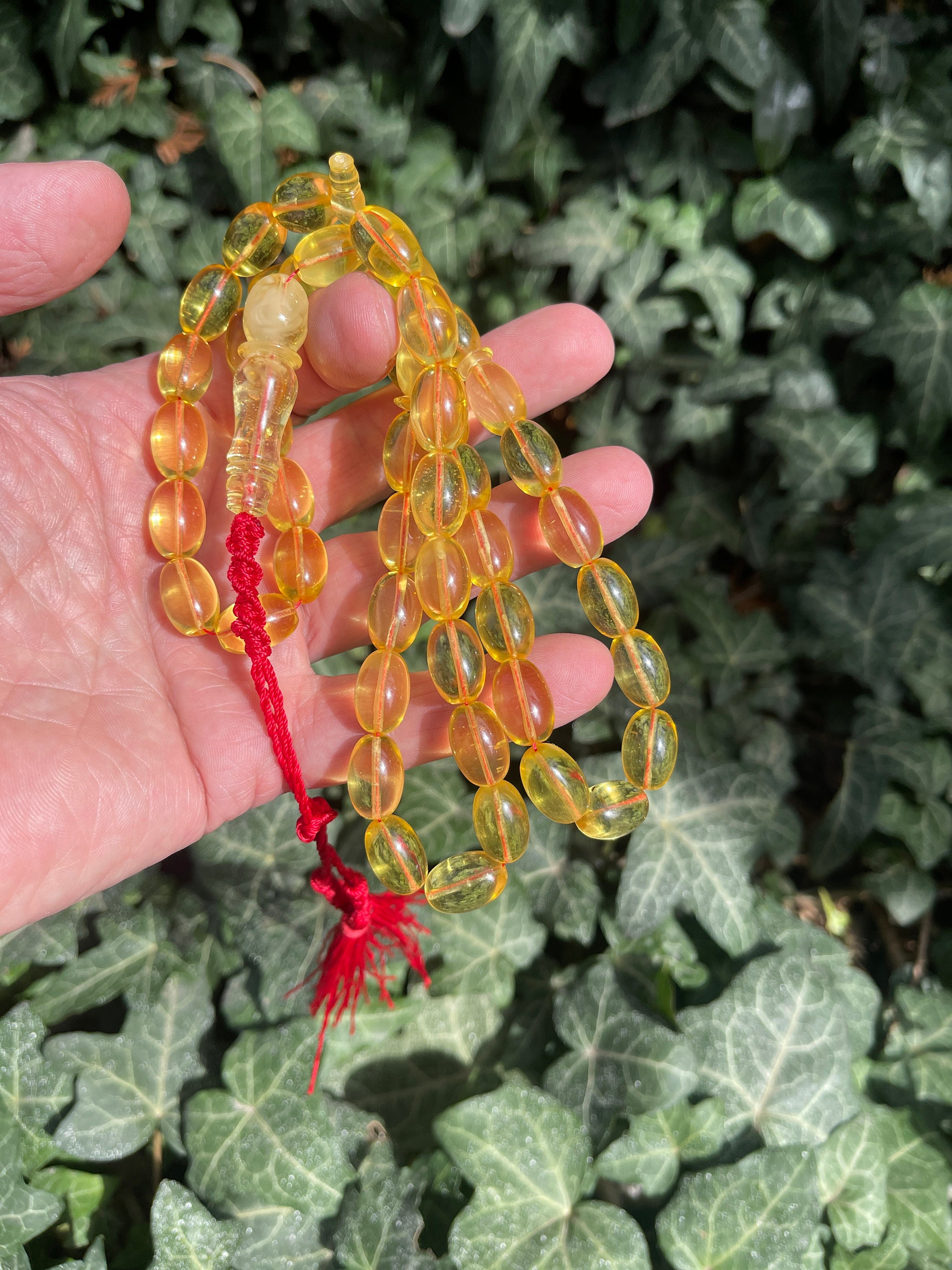 Rosary Amber Baltic Islamic Prayer, 49 Beads, 50g Rosary, Tesbih, Subha ...