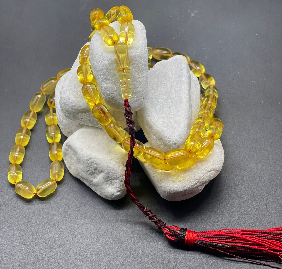 40g Natural Baltic Amber Prayer Rosary, 66 Beads, Amber Stone, Tesbih ...