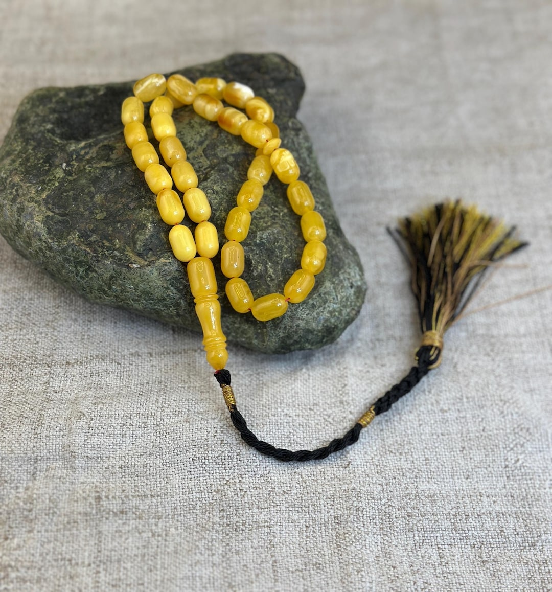 Amber Rosary, Amber Misbah, Baltic Amber Islamic Prayer, 33 Beads 22.5g ...