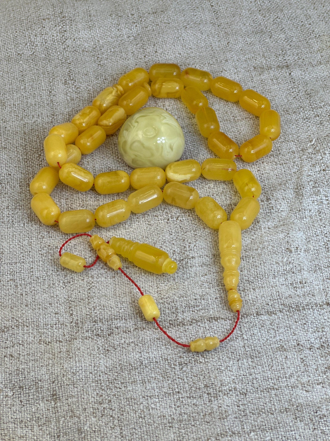 Natural Baltic Amber Prayer Rosary, 33 Beads, 43.6g Rosary, Tesbih ...