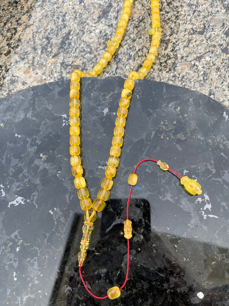 Prayer Amber Islamic, Muslim Rosary Amber, 33 Beads, 28.8g Rosary ...