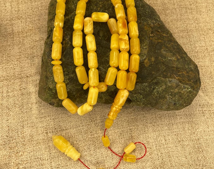 Luxury Baltic Rosary Amber Islamic Prayer, 45 Beads, 35.4g Rosary ...