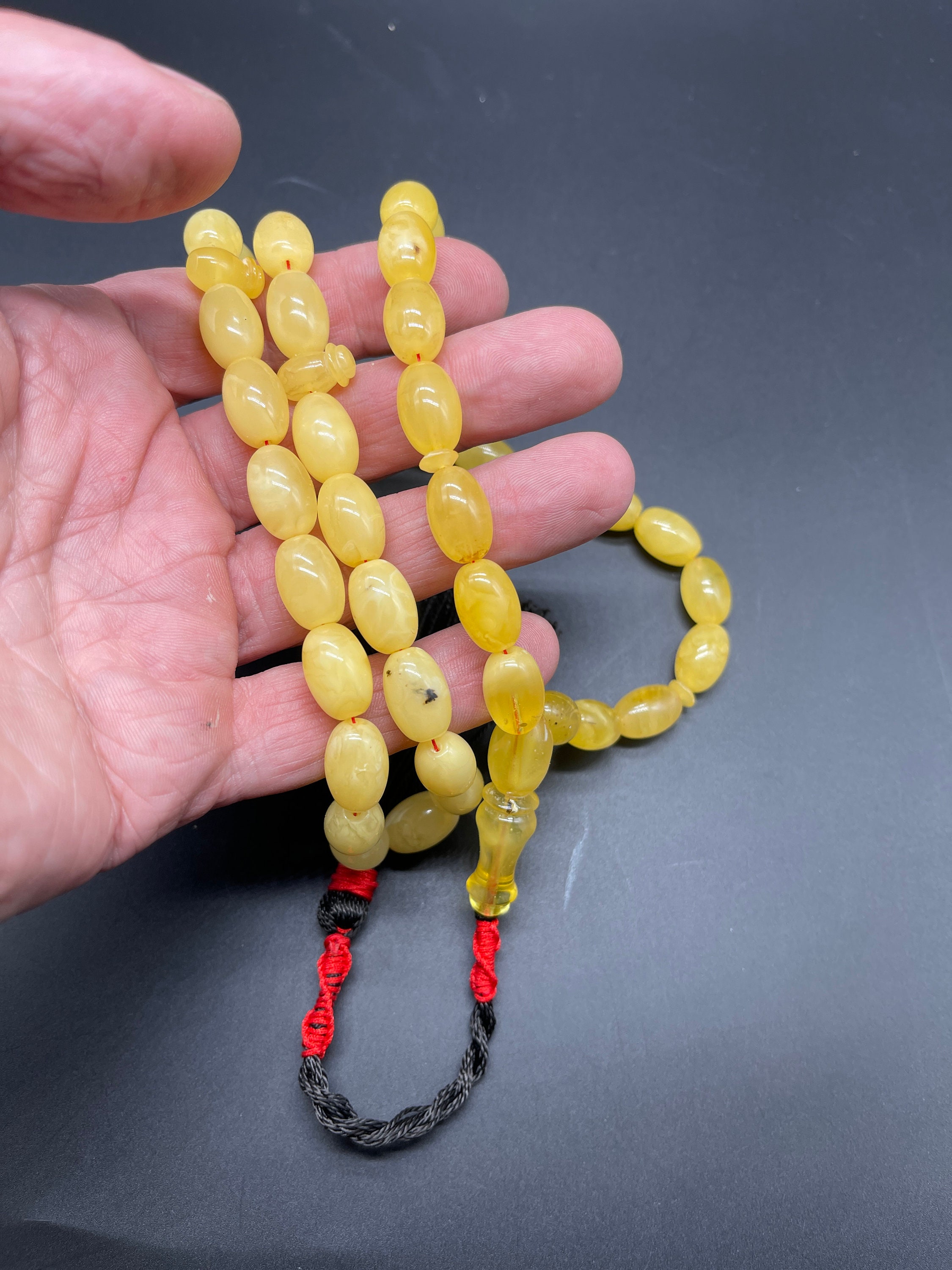 Natural Baltic Amber Prayer Rosary, 45 Beads, 46g Rosary, Tesbih, Subha ...