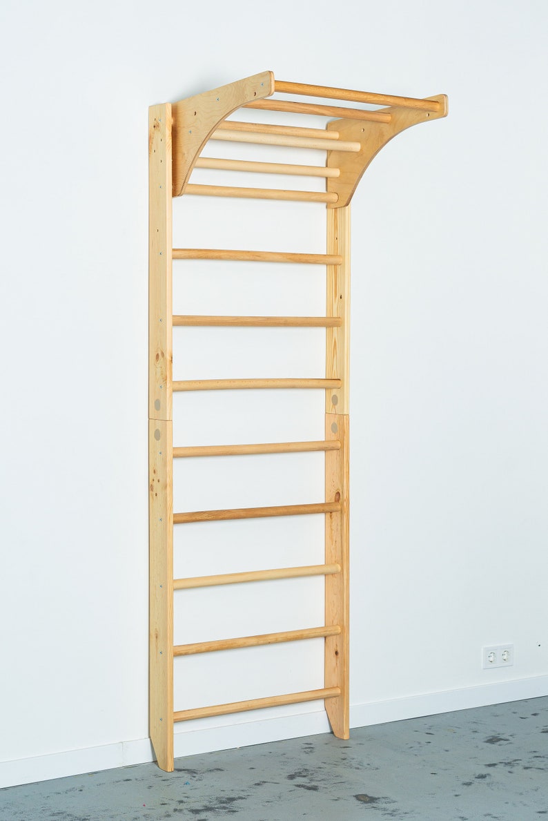 Wooden Ladder for Sport Exercises With Adjustable Pull up Bar - You Can ...