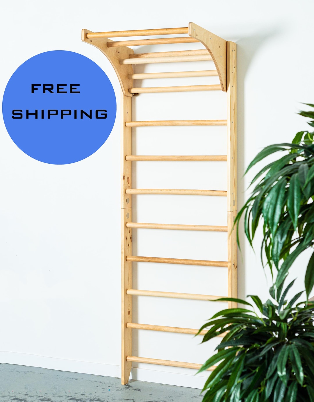 Wooden Sport Ladder With Chin-up Bar, Best Item for Gym and Yoga Studio ...