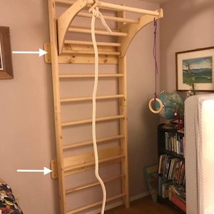 Wooden Ladder for Sport Exercises With Pull up Bar and Dip Bar for ...