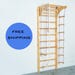 Wooden Swedish Sport Ladder With Adjustable Pull-up Bar and Rope ...