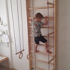 Sport Ladder Made of Natural Wood for Kids and Adults With Adjustable ...
