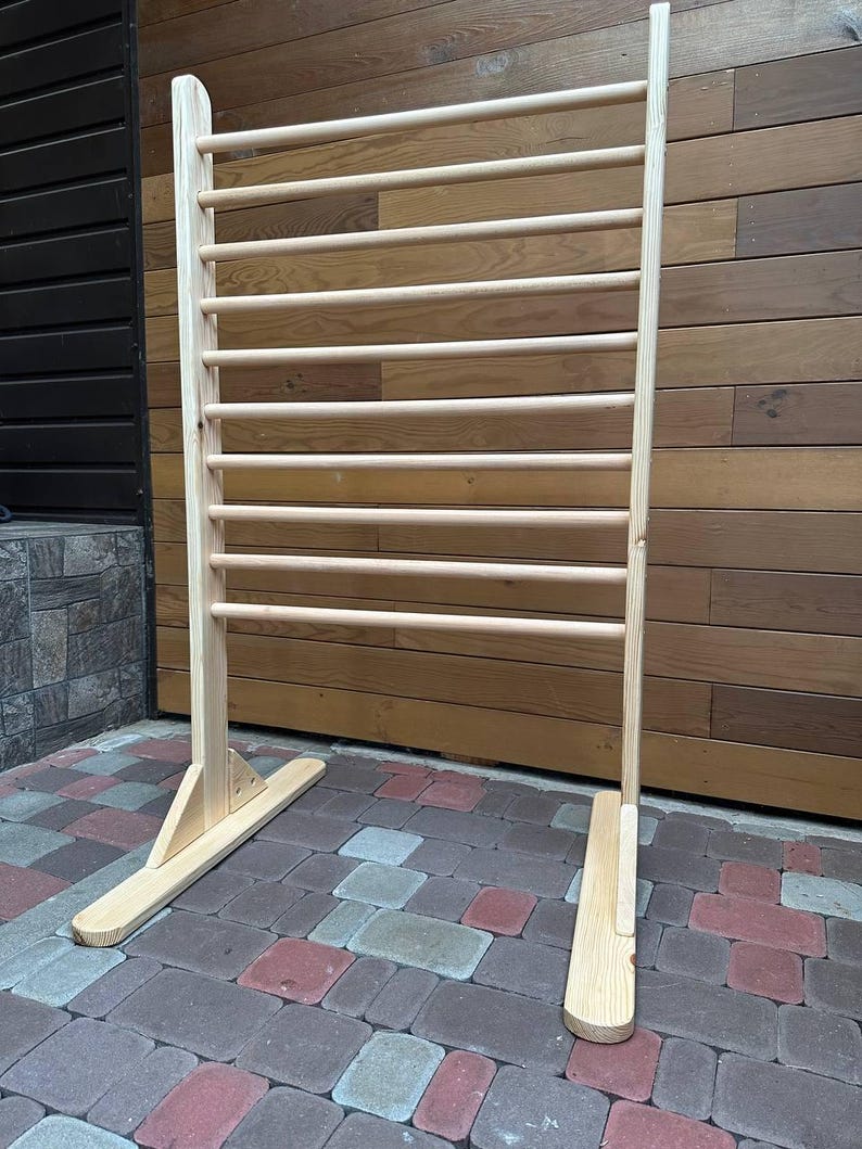 Wooden Ladder Stand for Rehab and Pediatric Physical Therapy Exercises ...