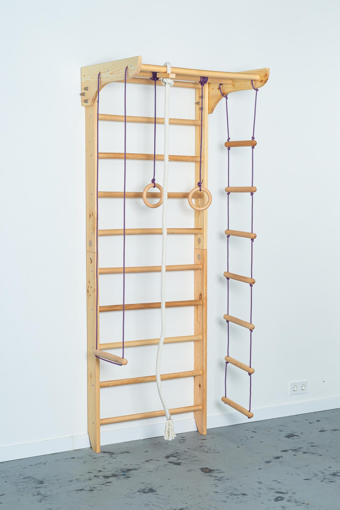Sport Ladder With Fixed Pull-up Bar and Rope Swing Attachments for Home ...