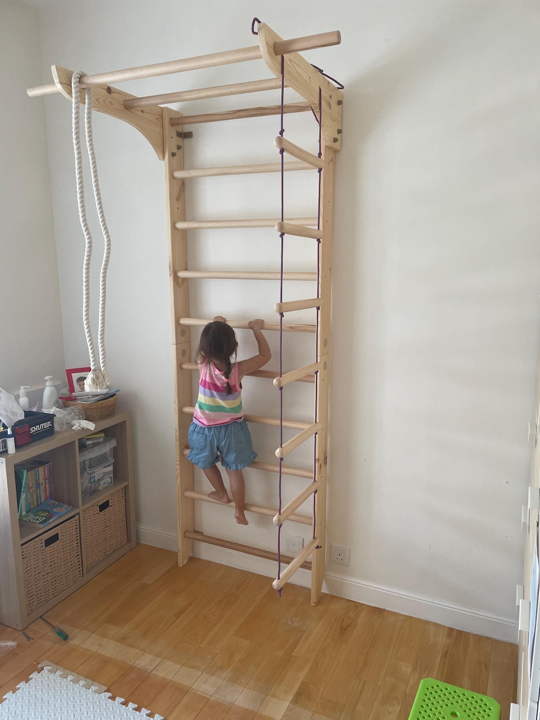 Wooden Swedish Ladder With Wide Pull up Bar for Sport Family - Etsy