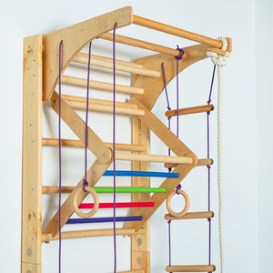 Sport Ladder Made of Natural Wood for Kids and Adults With Adjustable ...