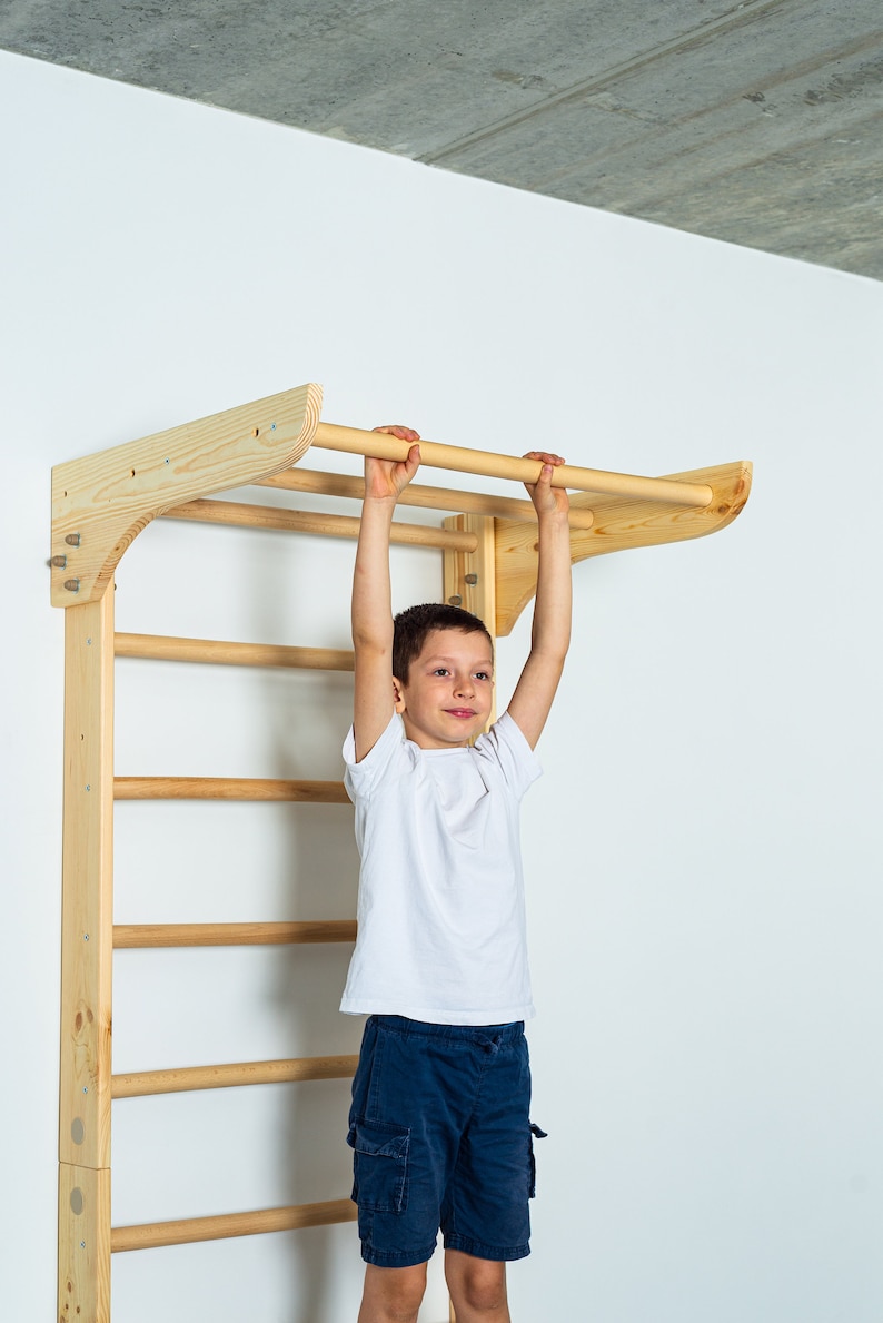 Pull up Bars for Swedish Ladders Made of Wood - Sport Attachments ...