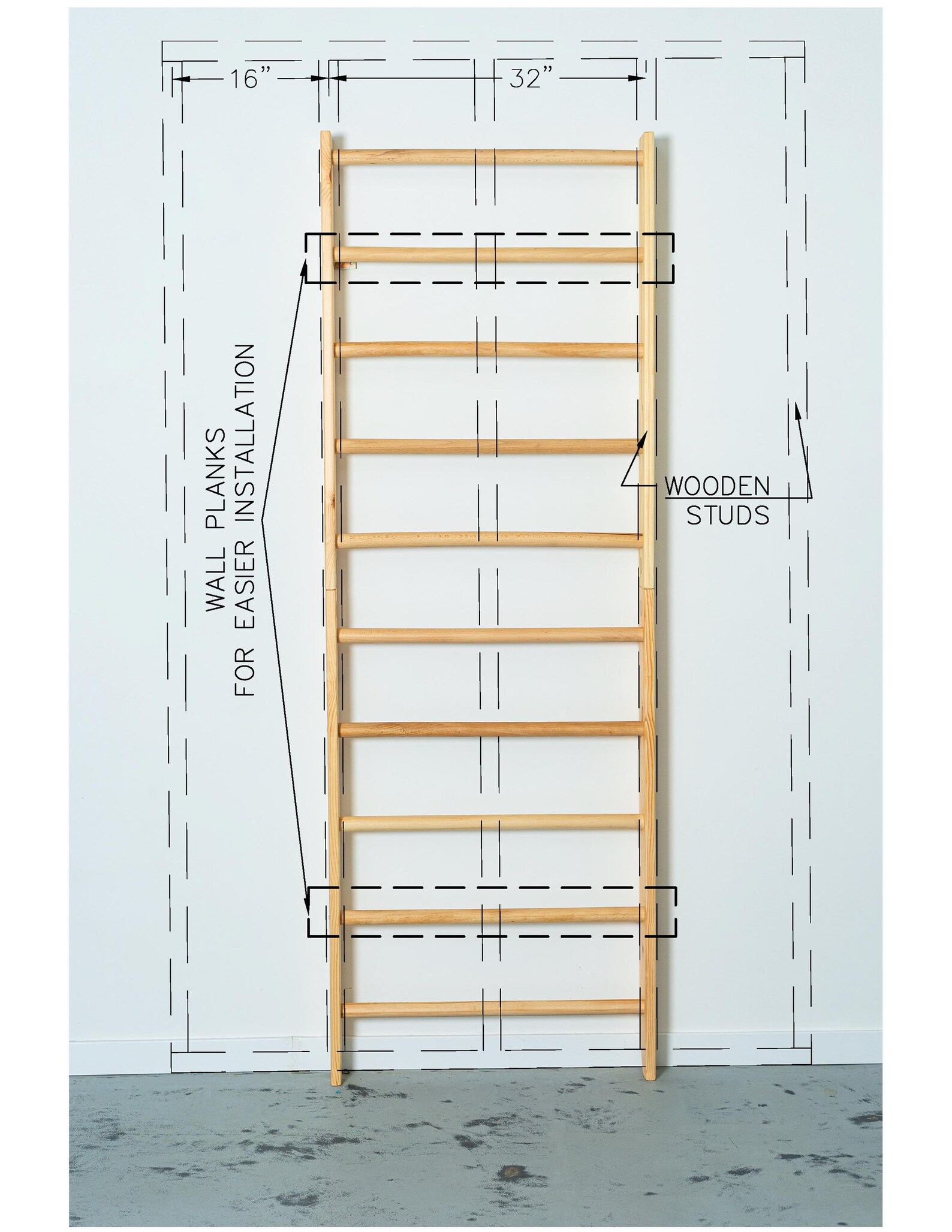 Wooden Swedish Ladder With Wide Pull up Bar for Sport Family - Etsy