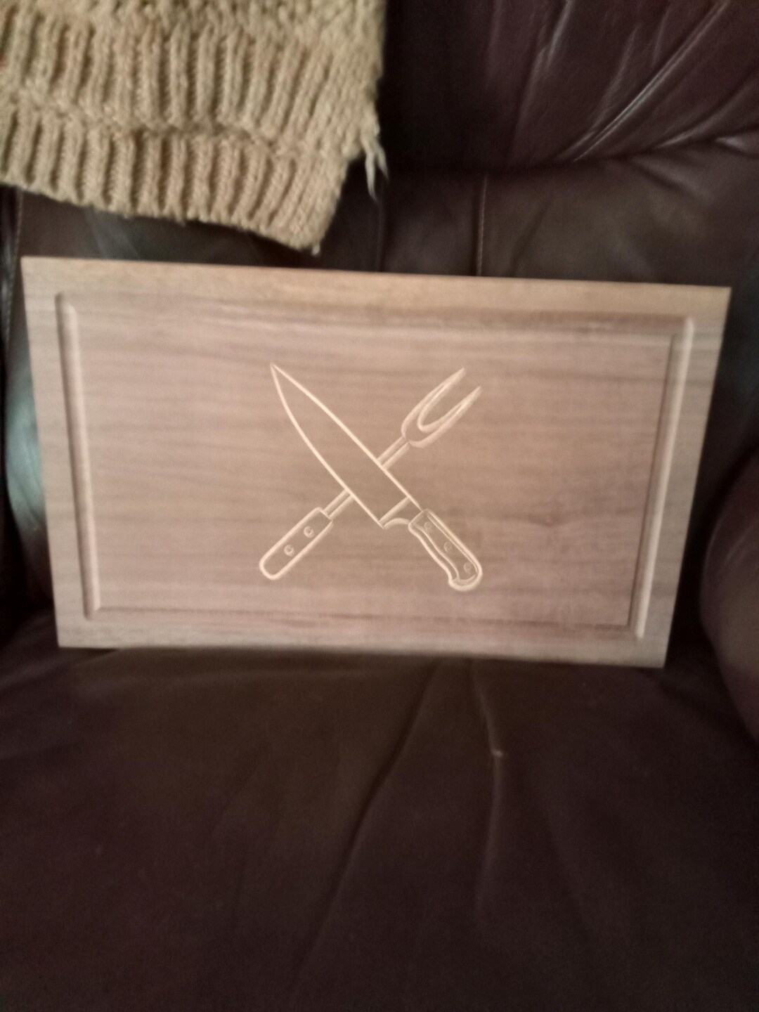 Cutting Board. Walnut With Maple Inlay, a Broinwood Deep Inlay. - Etsy