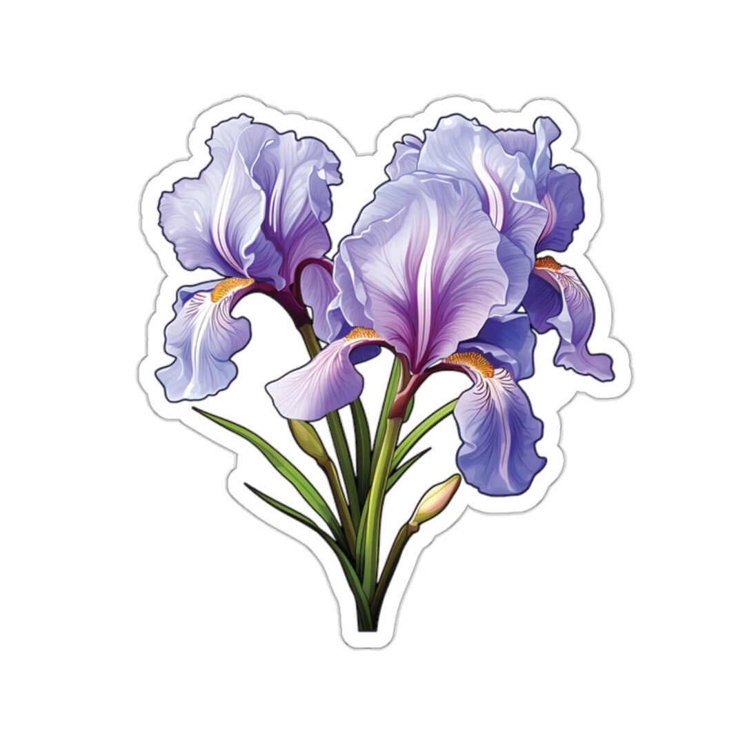 Iris Sticker, Flower Types, Flower Stickers, Laptop Decals, Vinyl ...