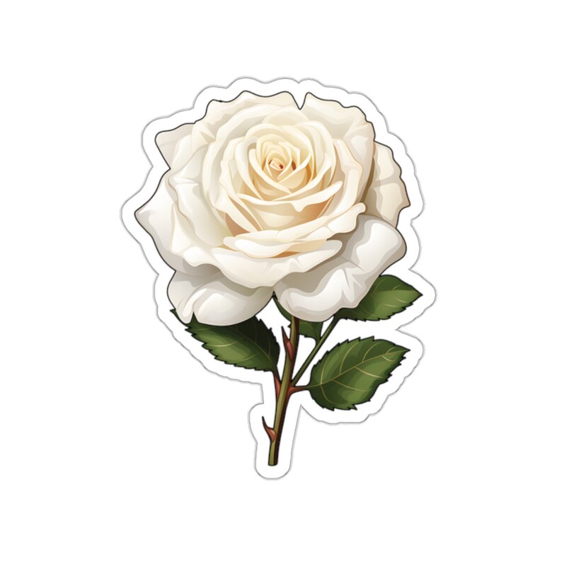 White Rose Sticker, Flower Types, Flower Stickers, Laptop Decals, Vinyl ...