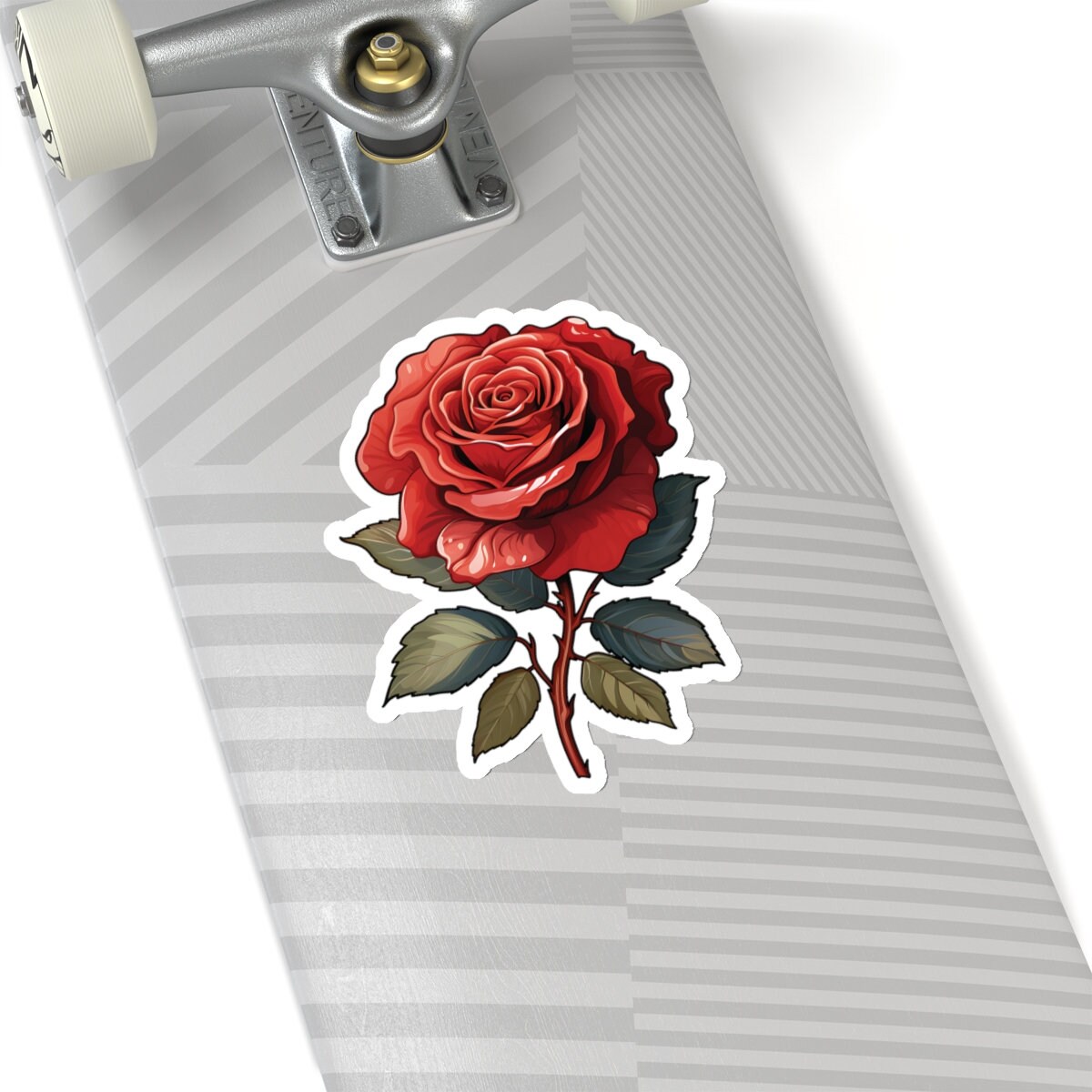 Red Rose Sticker, Flower Types, Flower Stickers, Laptop Decals, Vinyl ...