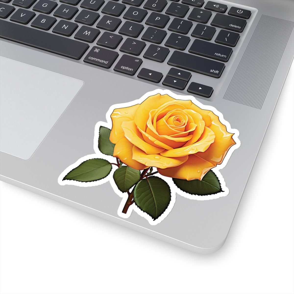 Yellow Rose Sticker, Flower Types, Flower Stickers, Laptop Decals ...