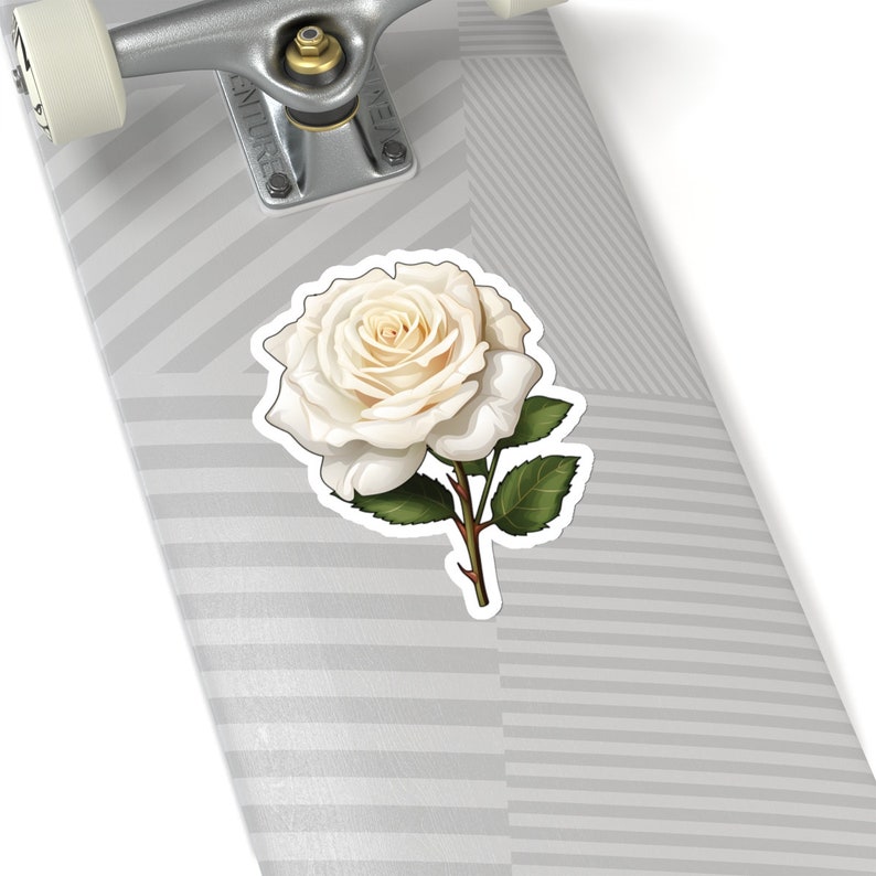 White Rose Sticker, Flower Types, Flower Stickers, Laptop Decals, Vinyl ...