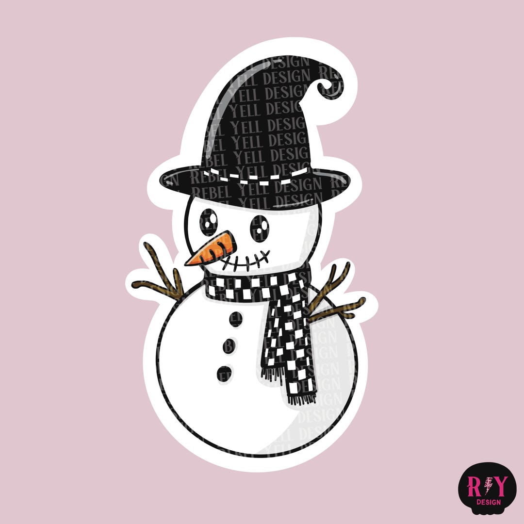 Emo Christmas Snowman Sticker Krampus Decor - Etsy
