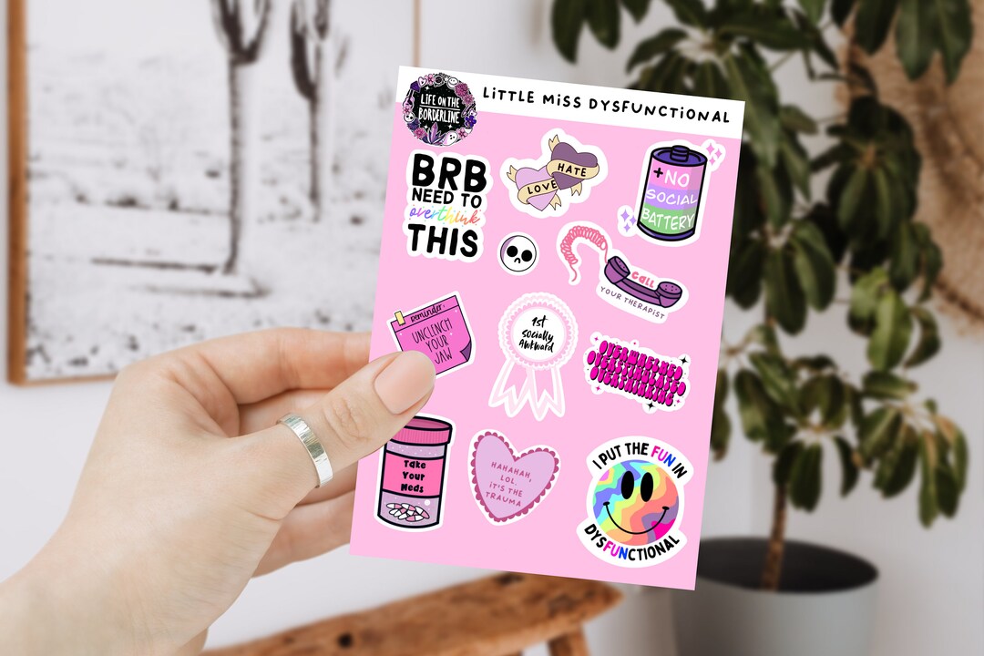 Mental Health Sticker Sheet for BPD, ADHD, Anxiety Clearance Sale - Etsy
