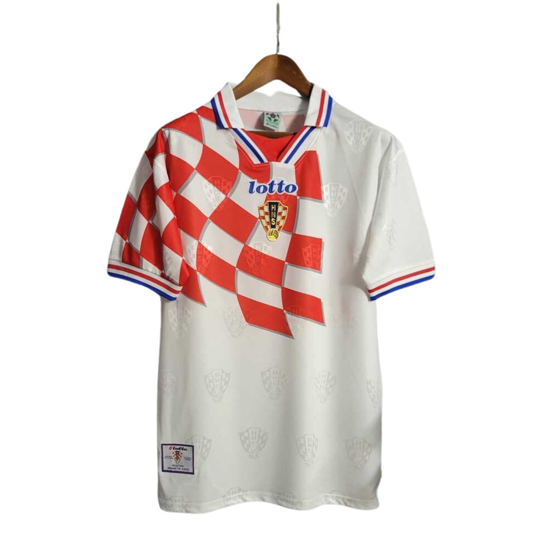 1998 Croatia Home Retro Football Jersey World Cup France 98 Vintage ...