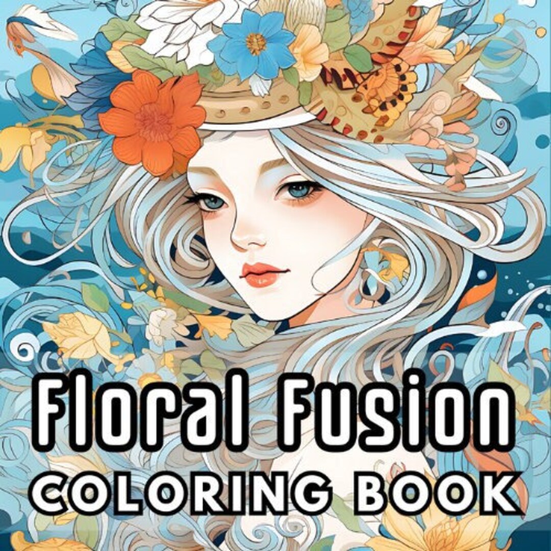 Floral Fusion Coloring Book: Craft Your Serene Oasis. 50 - Etsy