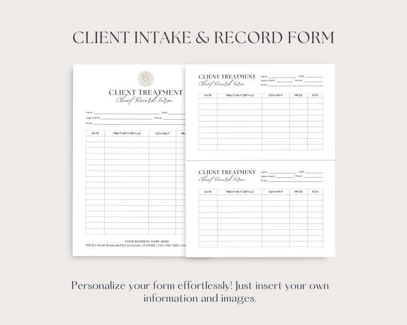 Facial Consultation Form, Facial Forms, Esthetician Consent Forms ...