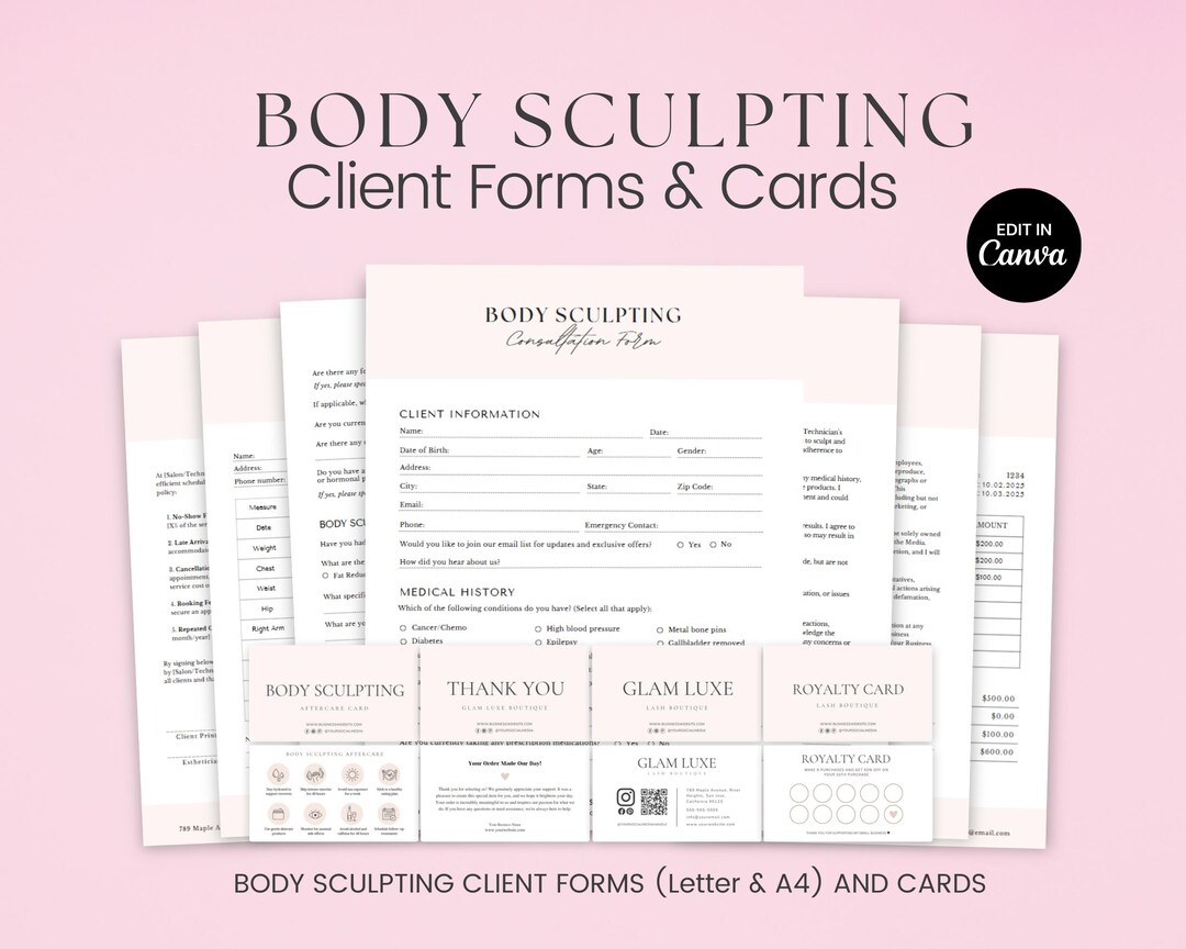 Editable Body Contouring Forms, Body Sculpting Consent Forms, Body ...