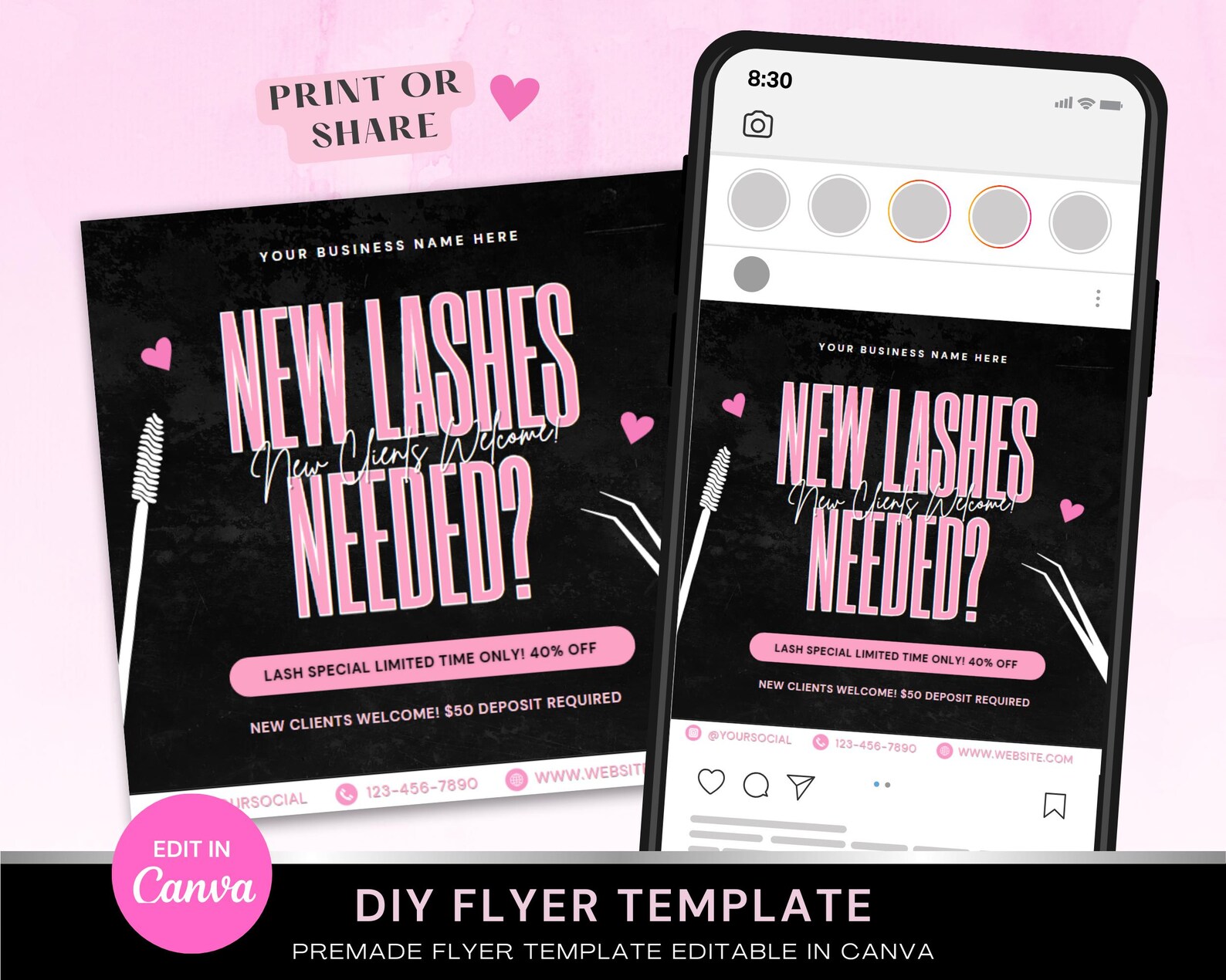 Lash Appointments Available Flyer, Lash Booking Flyer, New Lashes, Lash ...