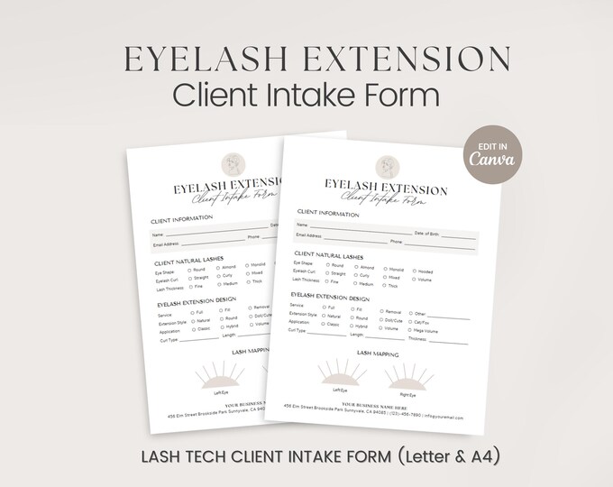Eyelash Extension Style Guide, Lash Extension Guide, Printable, Eyelash ...