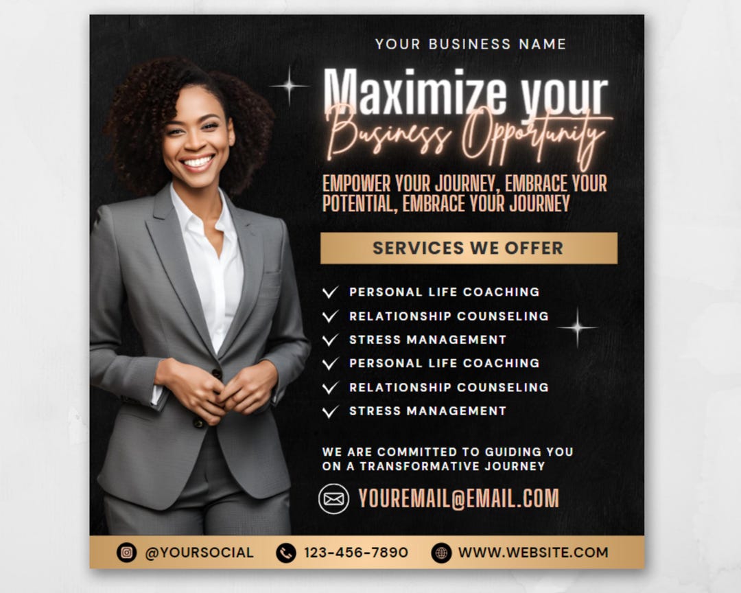 Business Flyer Template, Business Coach Flyer, Business Coaching ...
