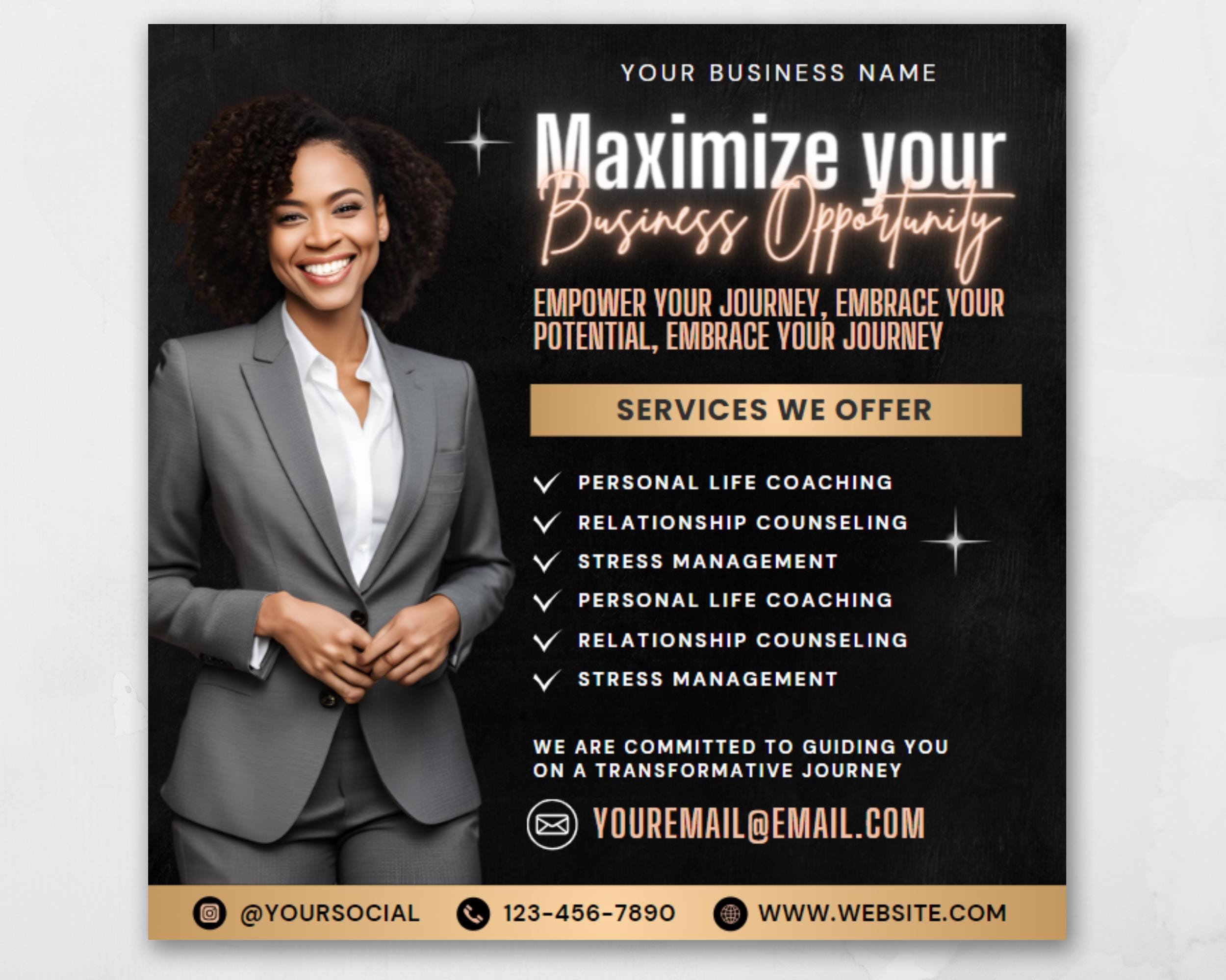Business Flyer Template, Business Coach Flyer, Business Coaching ...