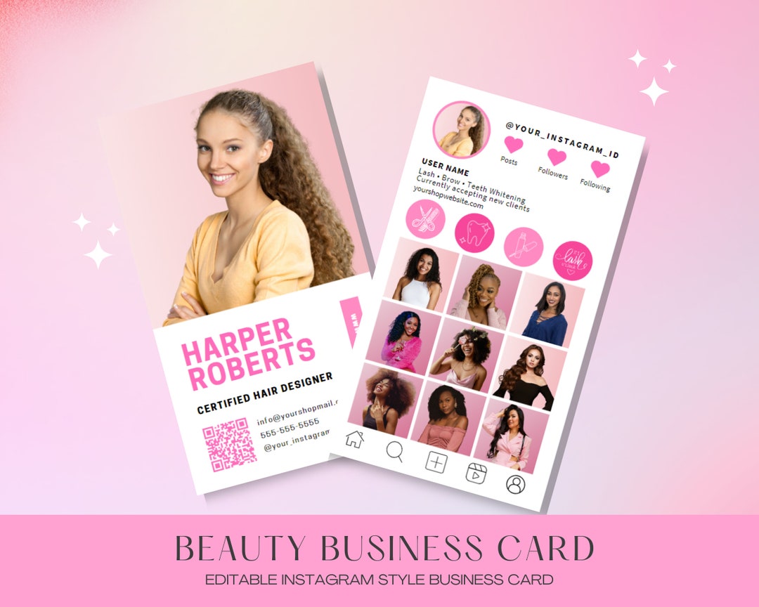 Instagram Business Card, Design for IG, QR Code Integration, DIY Canva ...