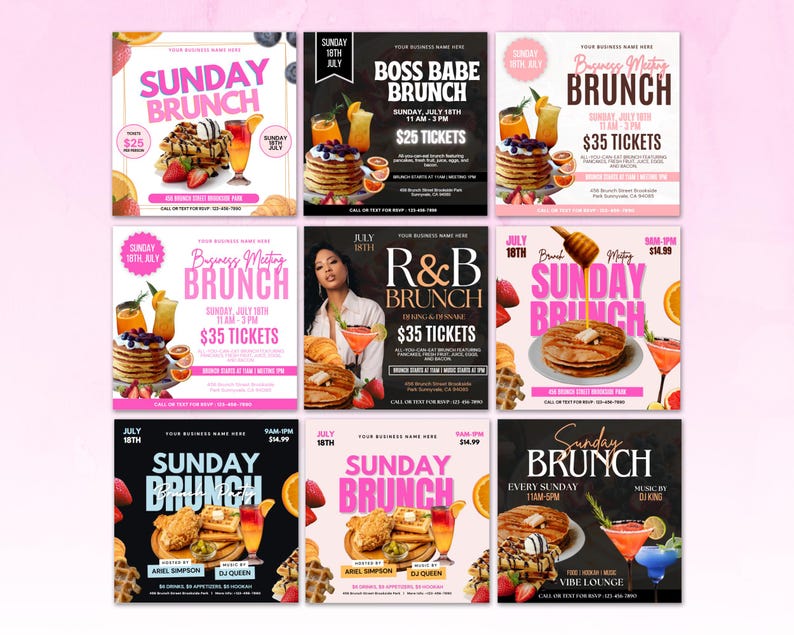 Brunch Invitation, Brunch Flyer Template, Business Brunch Flyer ...